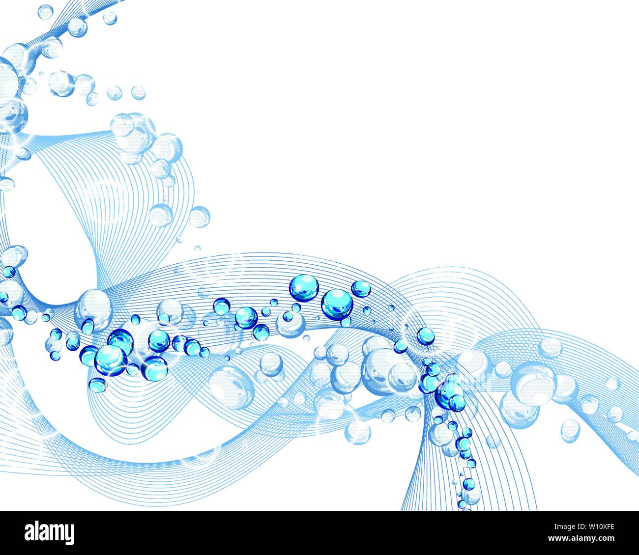 Water ripple background with bubbles. Vector ilustration with ...