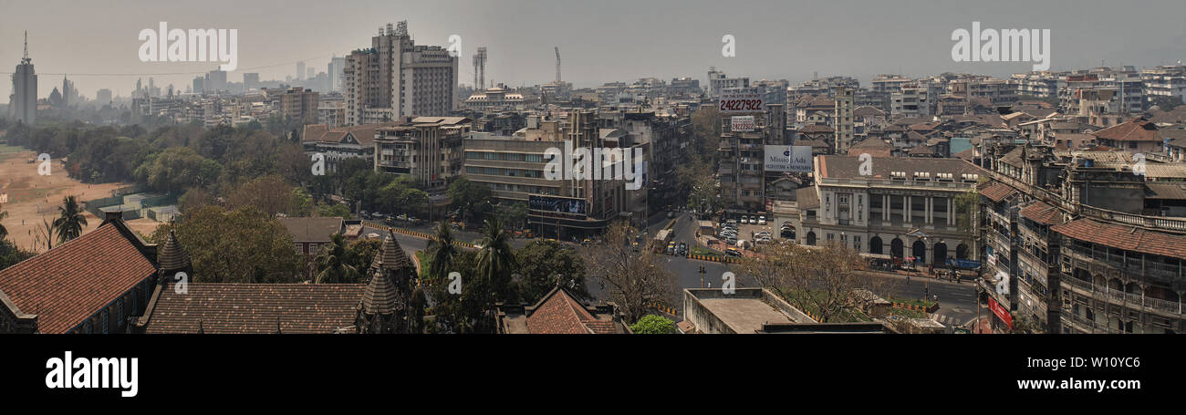 09 Mar 2008 Aerial view Azad Maidan Metro cinema Dhobi Talao jer mahal ...
