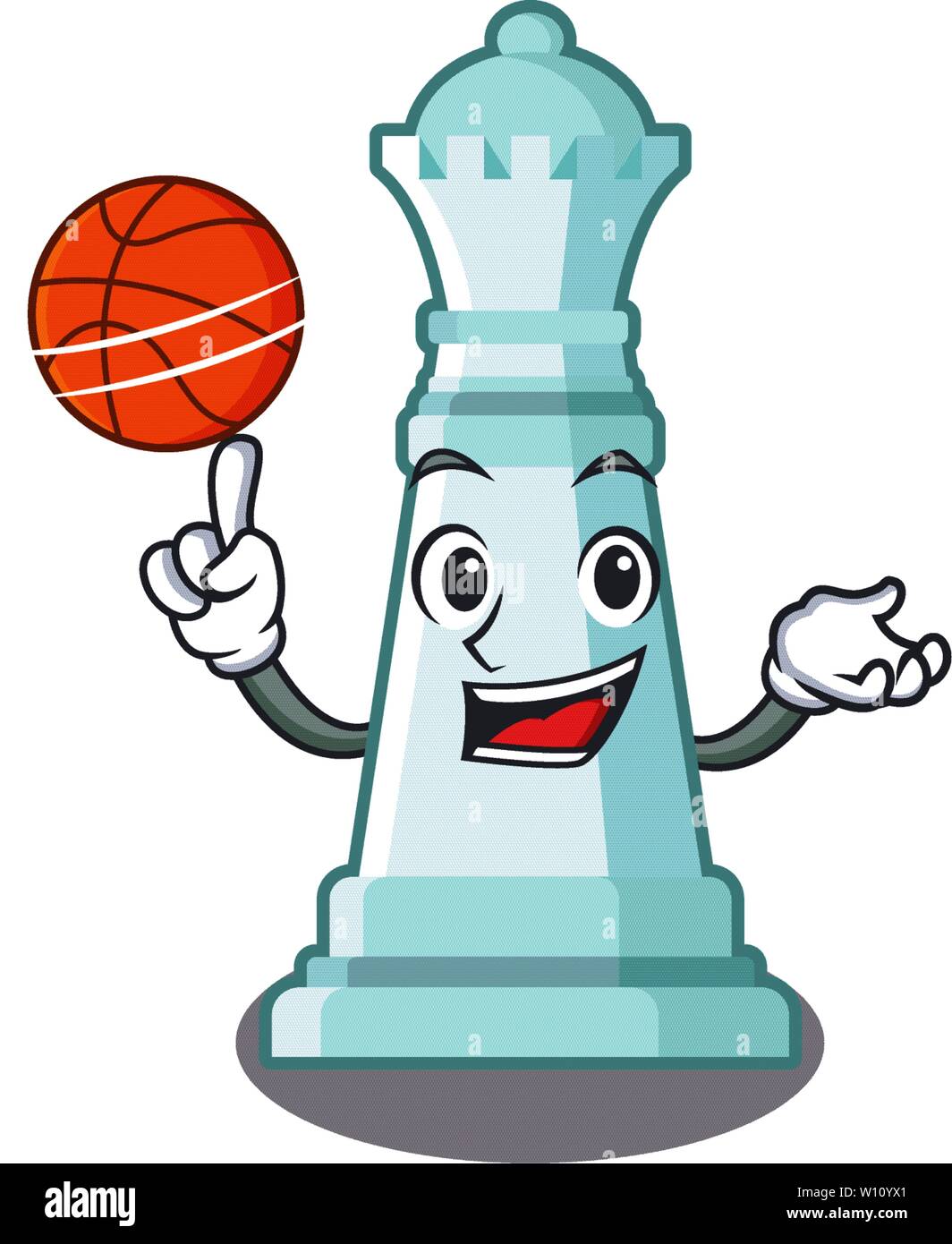 With basketball chess queen isolated in the character Stock Vector ...