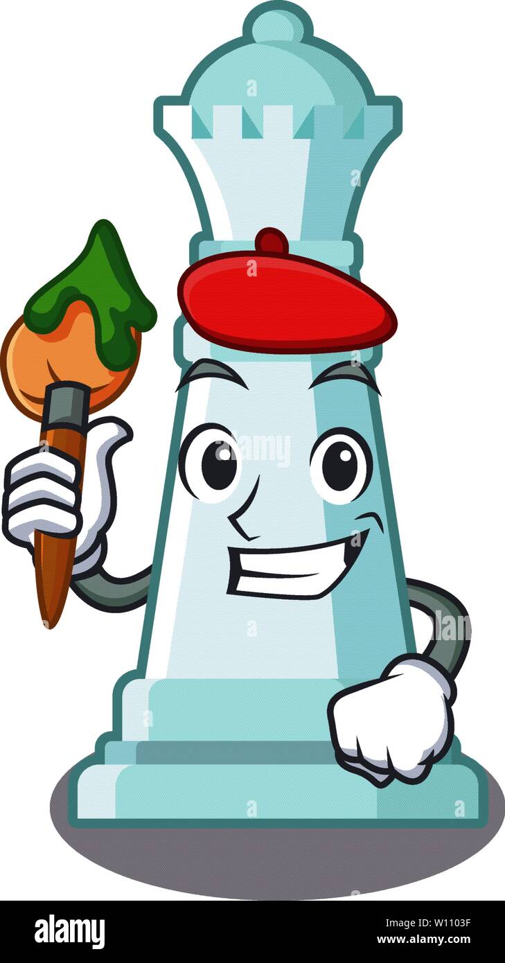 Artist chess queen isolated in the character Stock Vector Image & Art ...