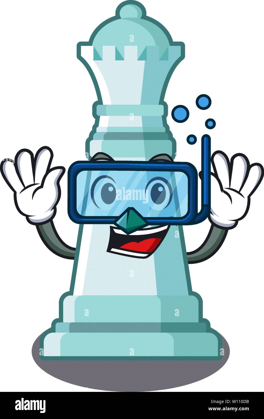 Diving chess queen on the mascot chessboard Stock Vector Image & Art ...