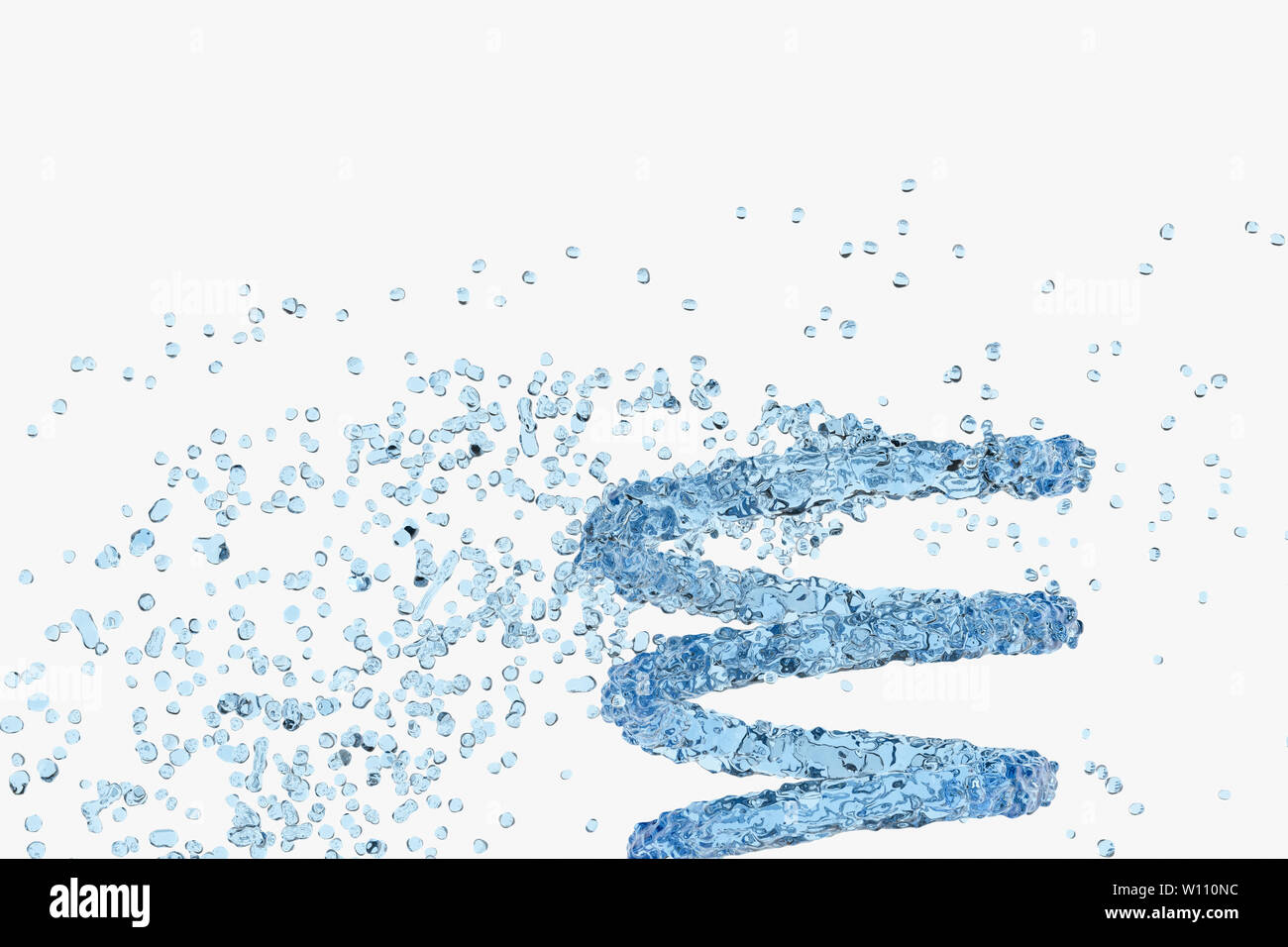 Purity splashing water with creative shapes, 3d rendering. Computer ...