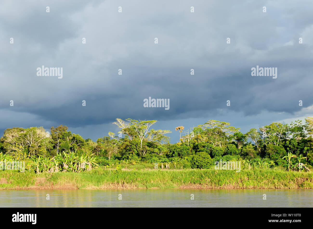Peru, Peruvian Amazonas landscape. The photo present reflections of ...