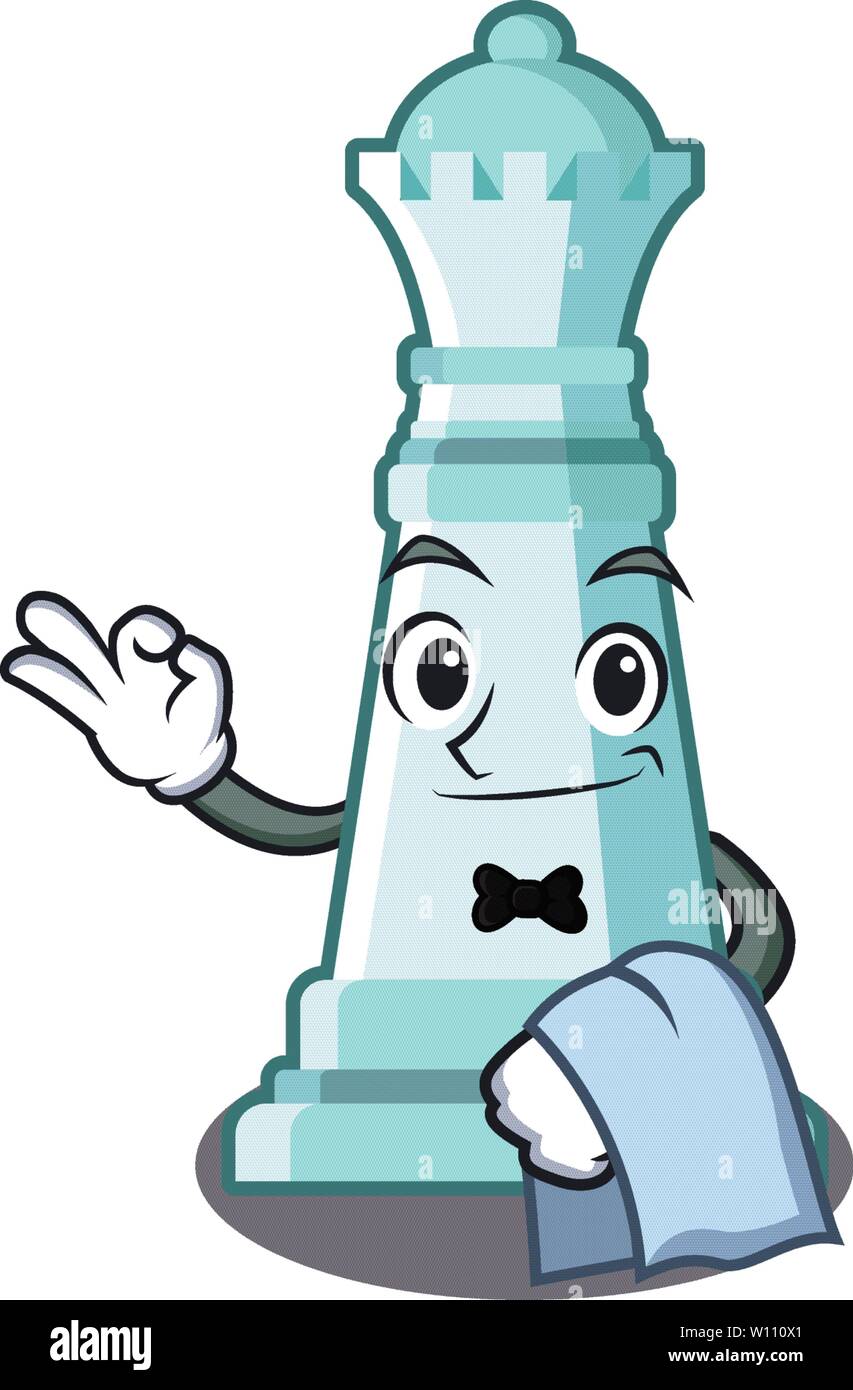 Waiter chess queen in the cartoon shape Stock Vector Image & Art - Alamy