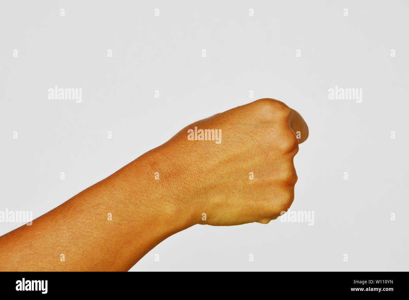 hand make fist or zero on white background Stock Photo - Alamy