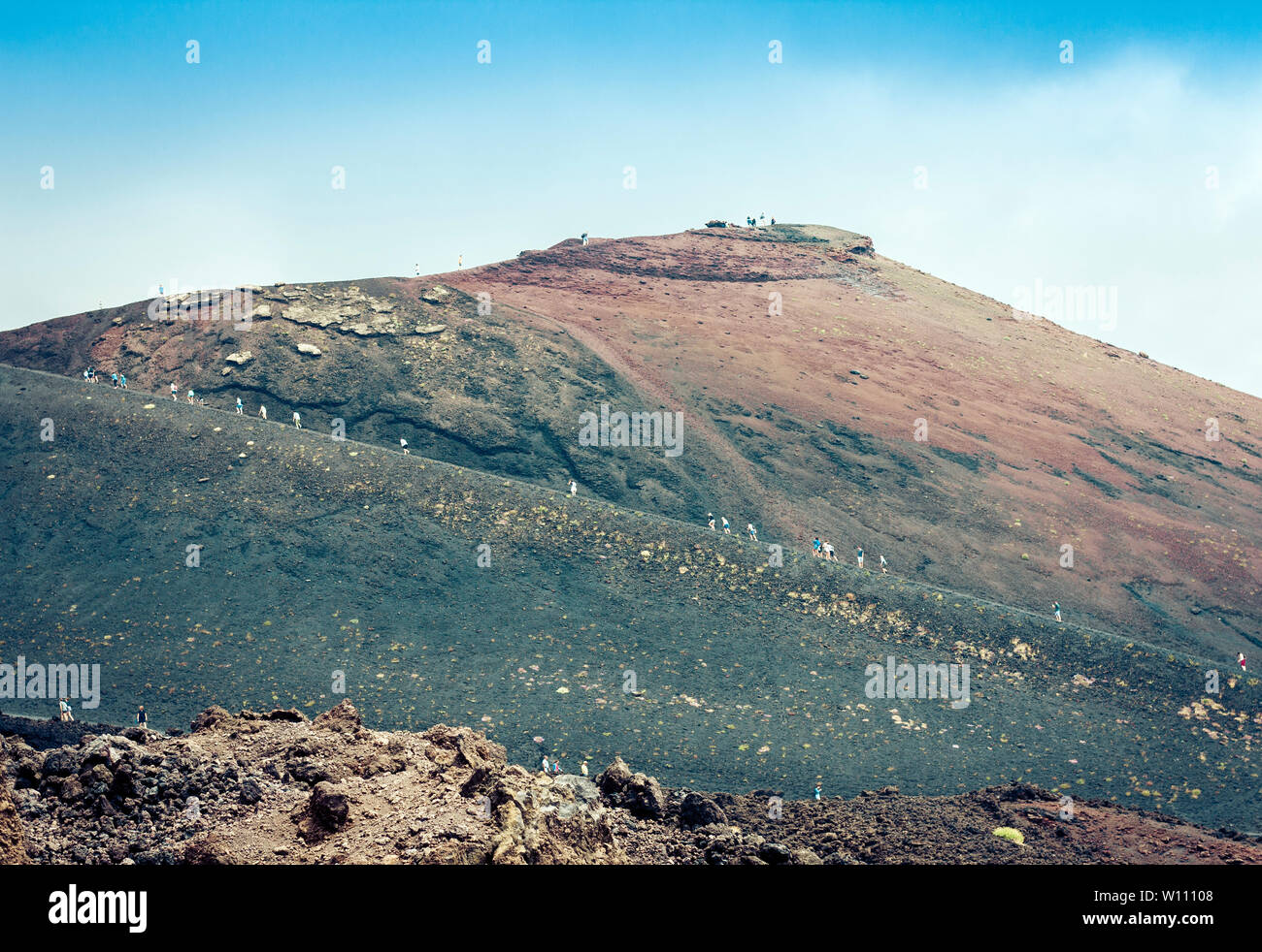 Mount Etna, active volcano on the east coast of Sicily, Italy Stock ...