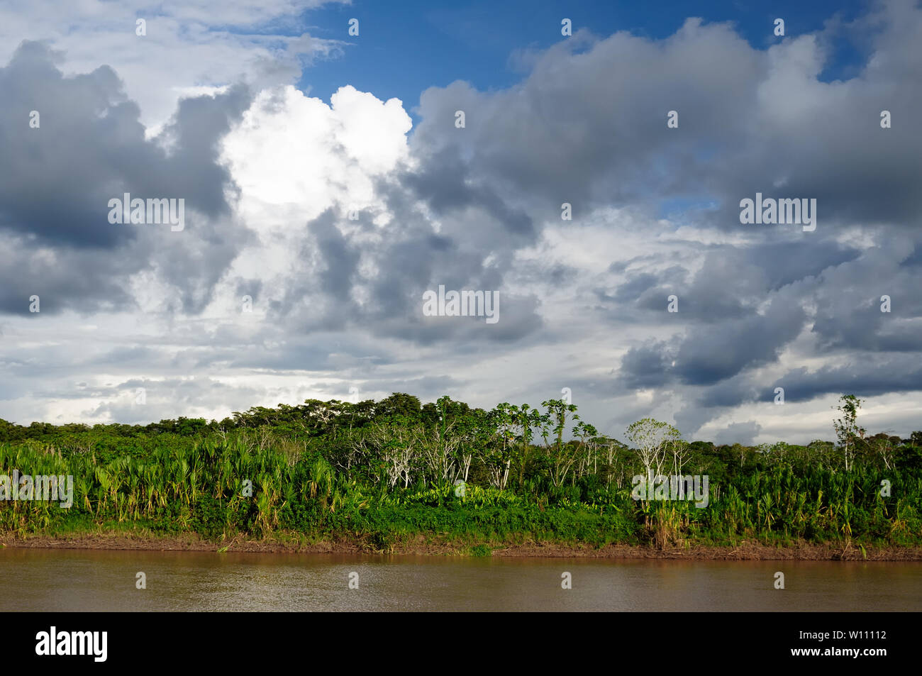 Peru, Peruvian Amazonas landscape. The photo present reflections of ...