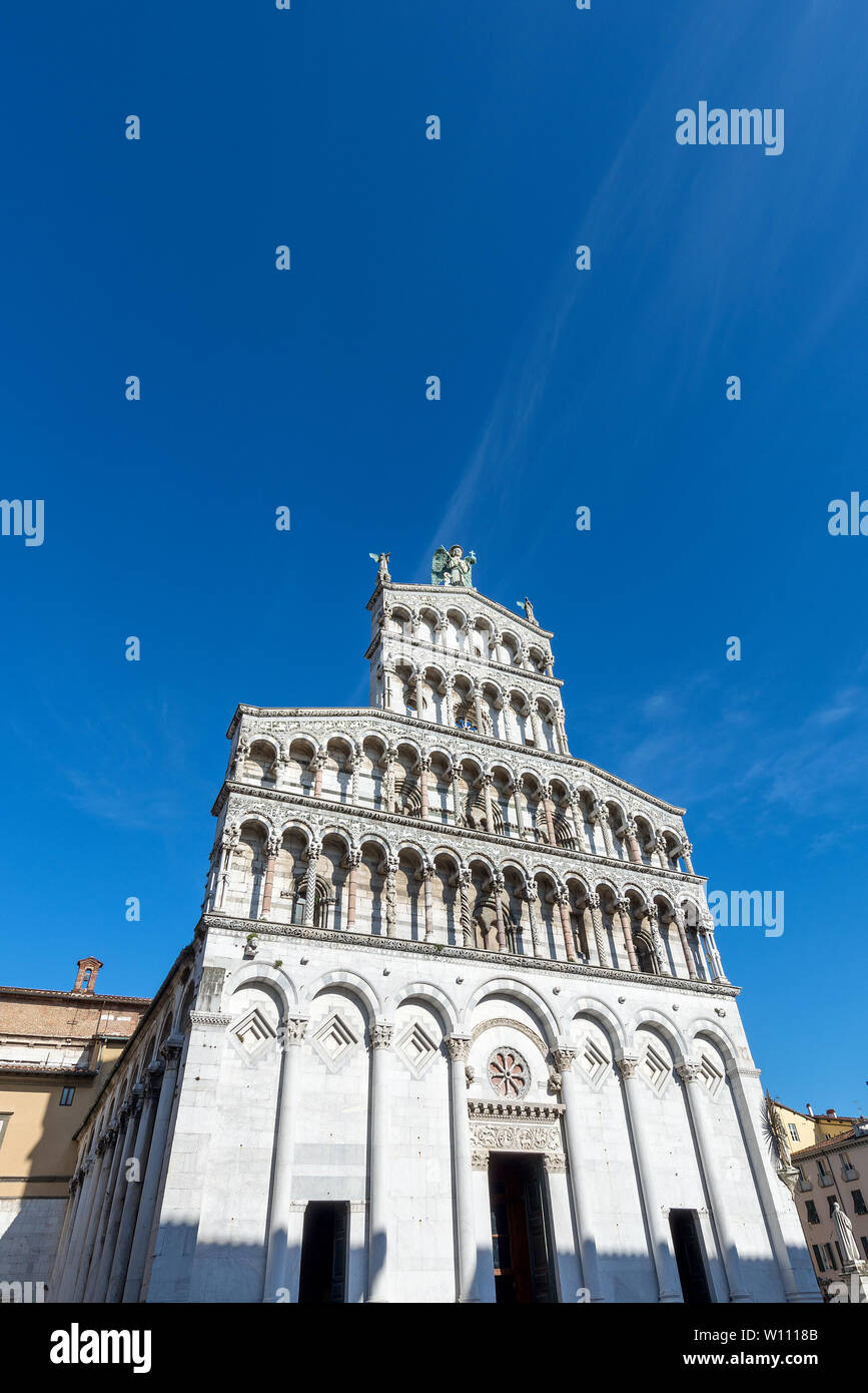Church of San Michele in Foro in Pisan-romanesque style in the ancient ...