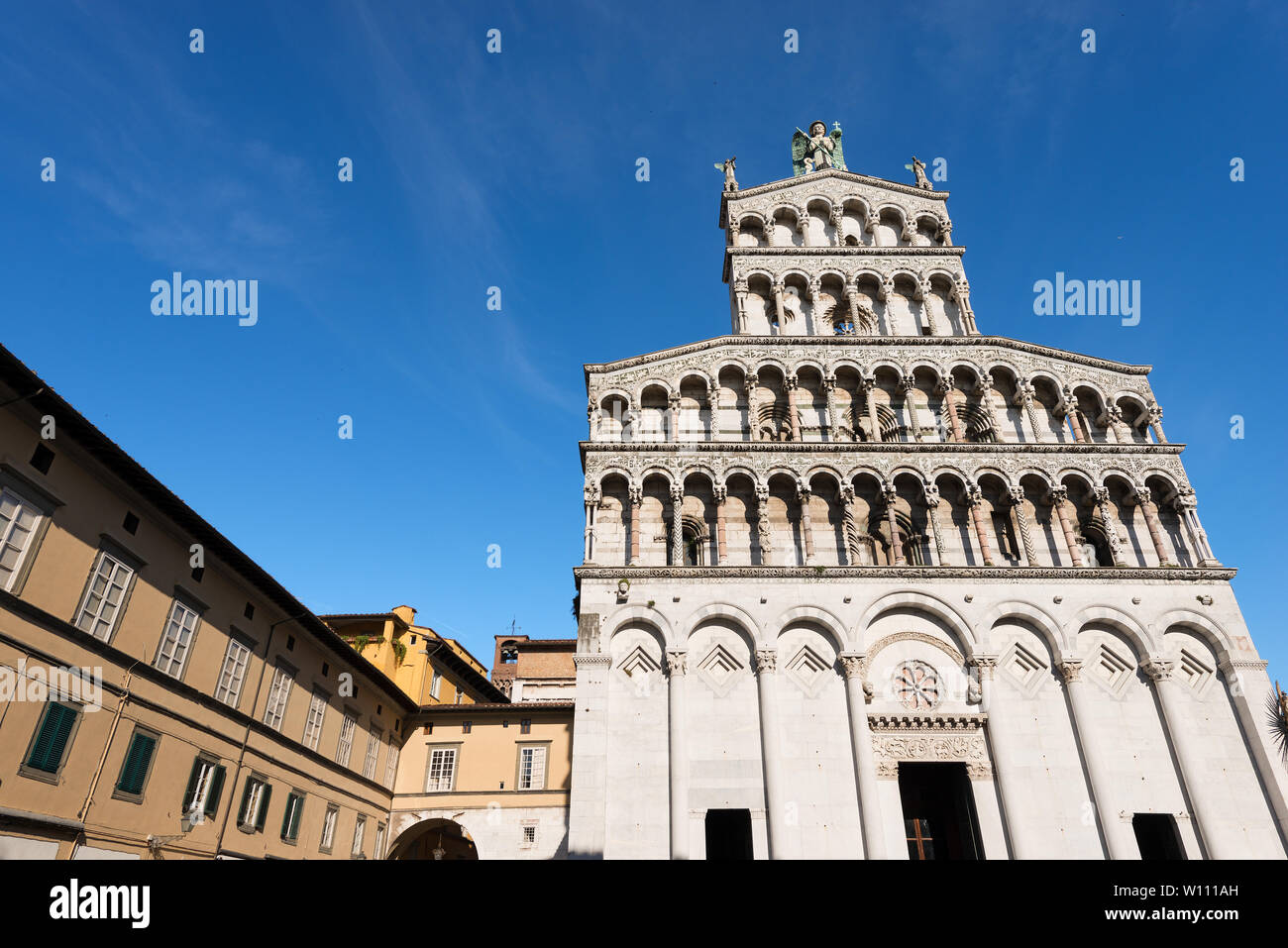 Church of San Michele in Foro in Pisan-romanesque style in the ancient ...