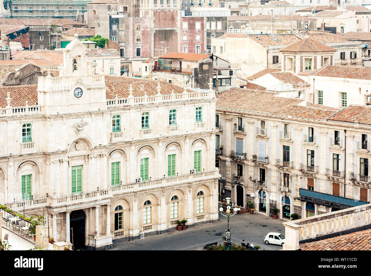 Catania aerial cityscape, traditional architecture of Sicily, Southern ...