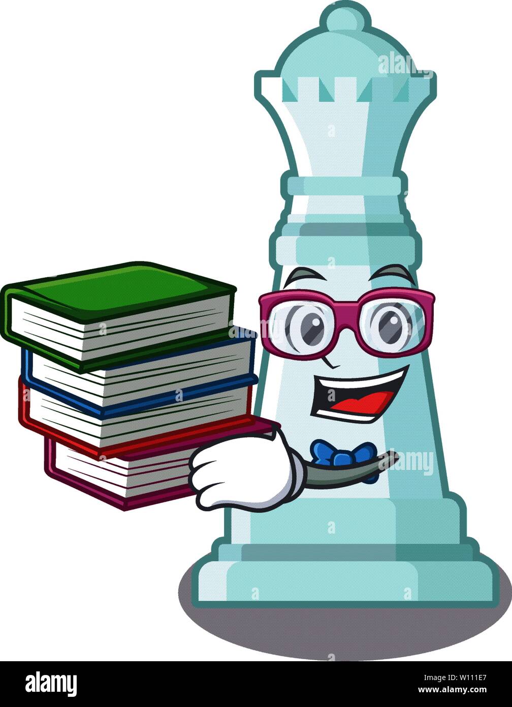 Student with book queen chess on a cartoon chair Stock Vector Image ...