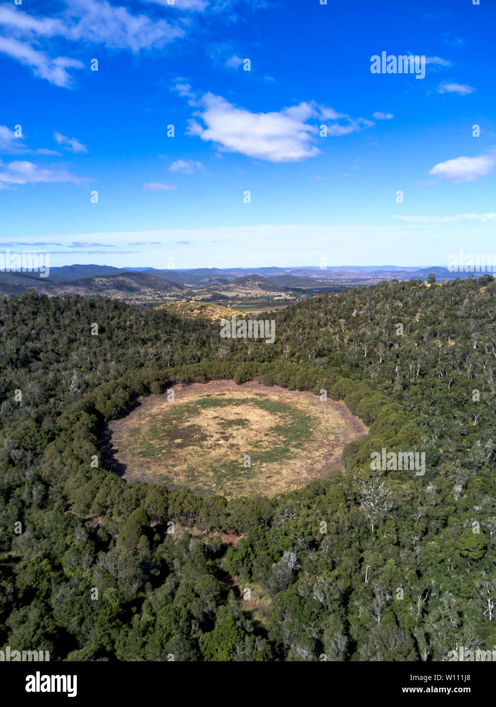 Mt Le Brun, an extinct volcano, contains two large craters which form ...
