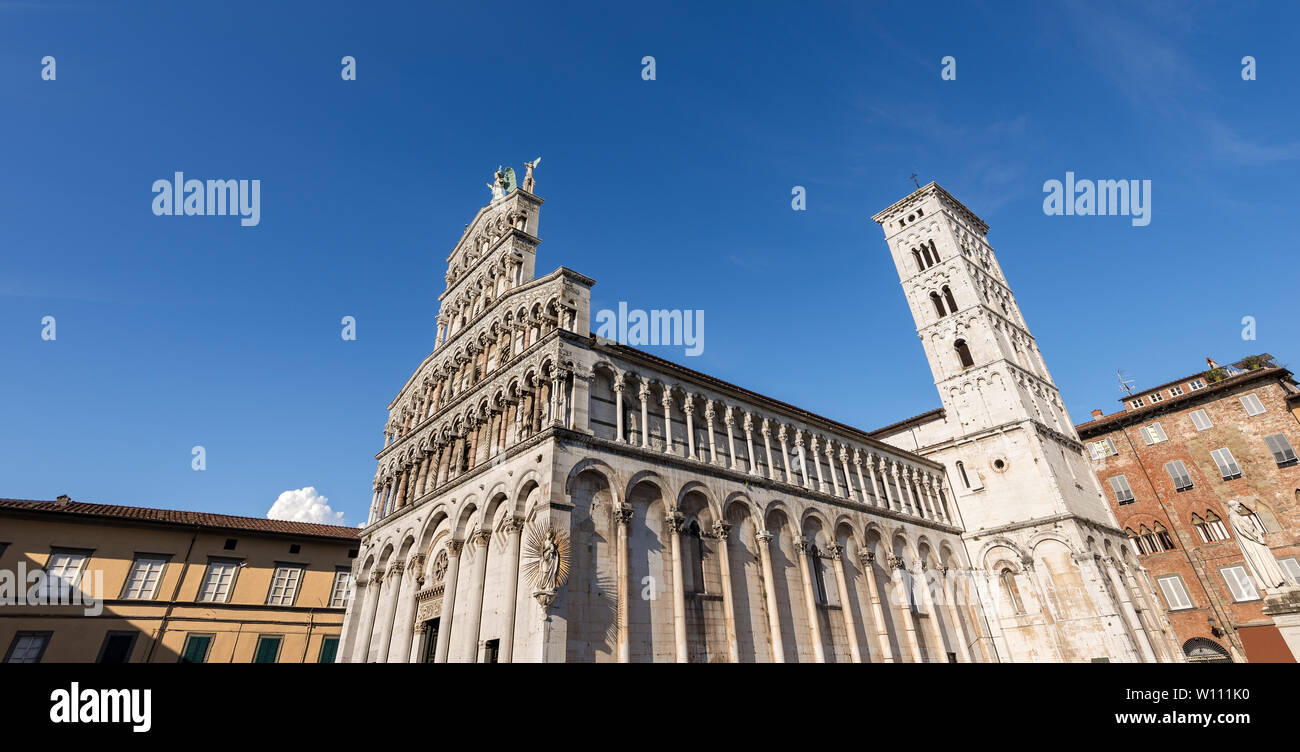 Church of San Michele in Foro in Pisan-romanesque style in the ancient ...