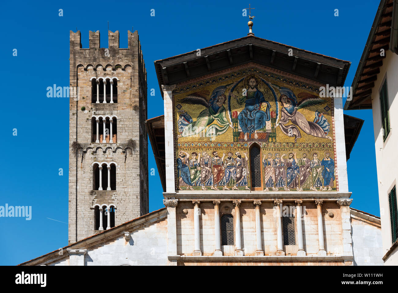 Detail of the Basilica of San Frediano (in romanesque style - XII ...