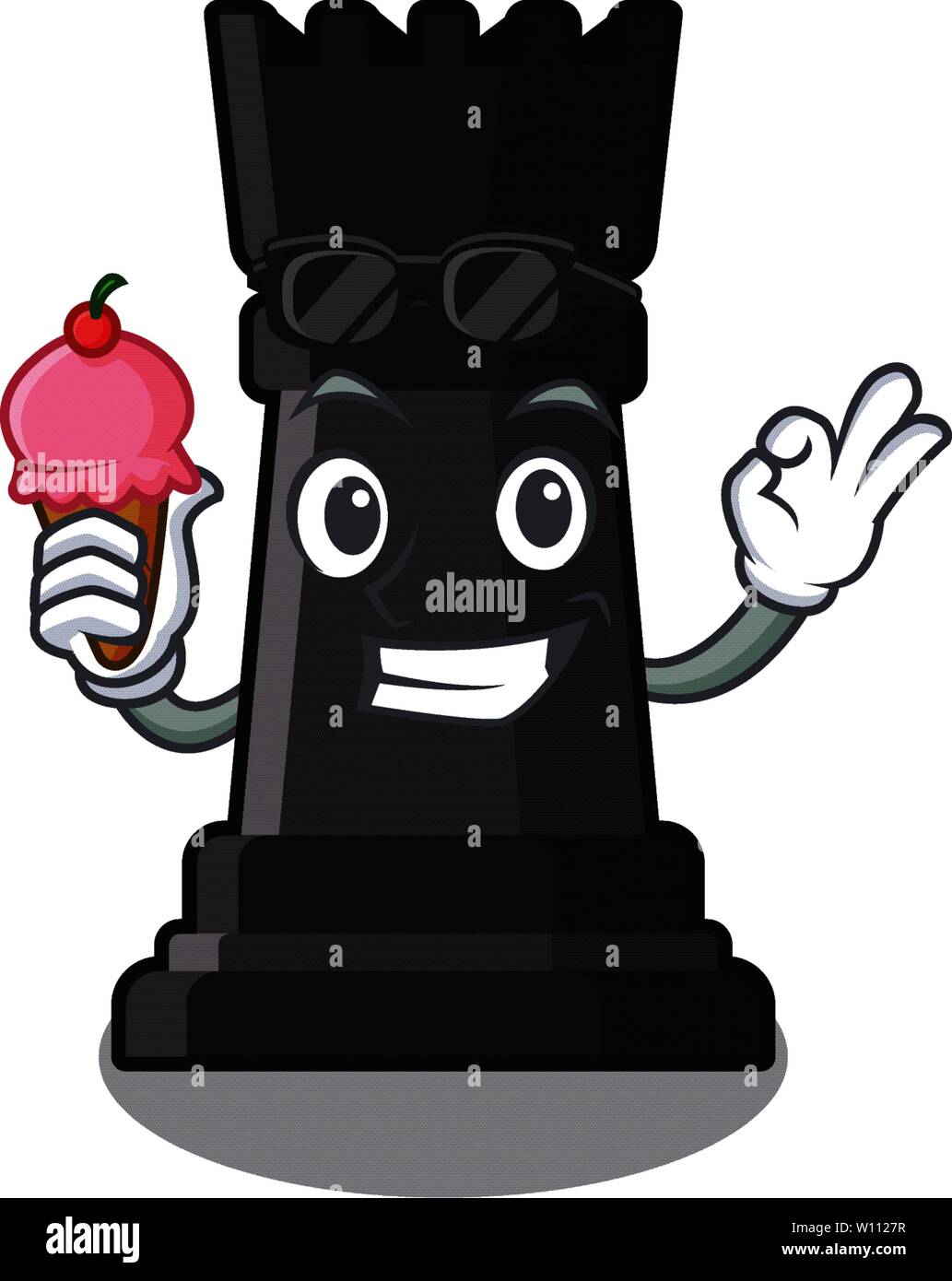With ice cream rook chess isolated in the mascot Stock Vector Image ...