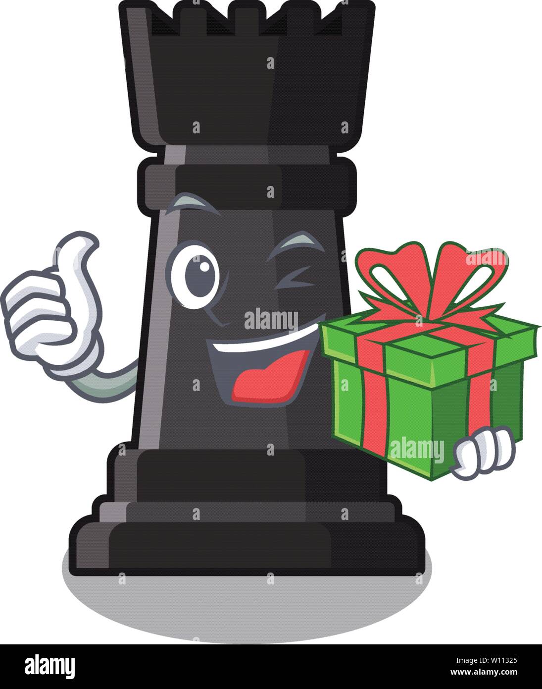 With gift rook chess in the character shape Stock Vector Image & Art ...