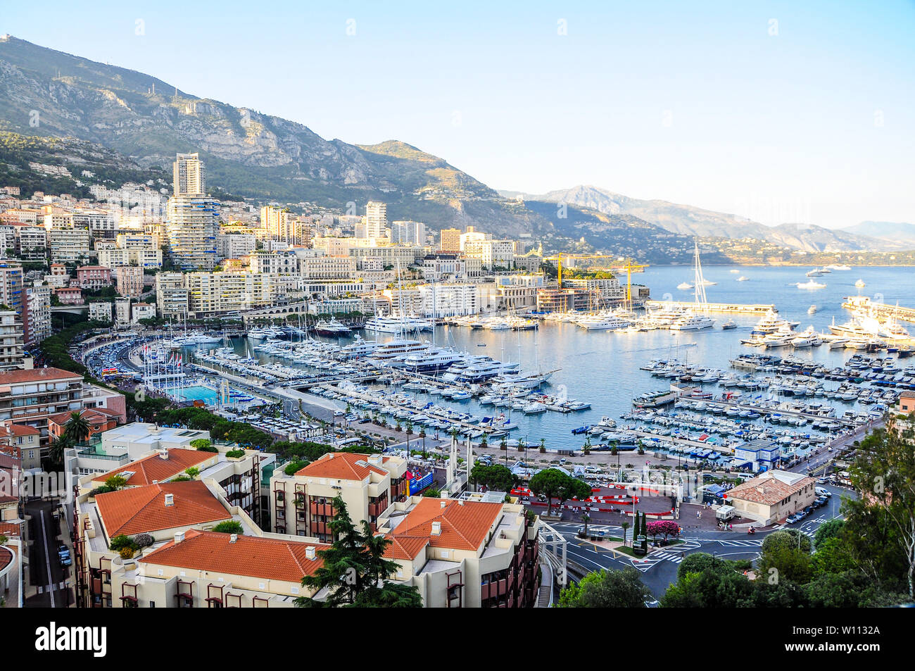 View on Port Harbor Marina of Monaco, Monte Carlo with boats and yachts ...