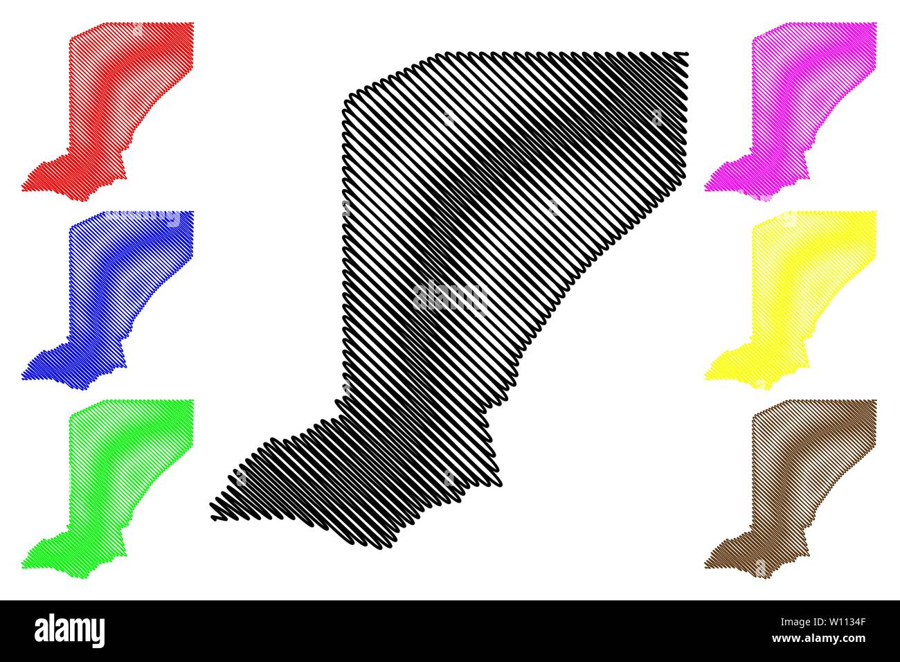 Diffa Region (Regions of Niger, Republic of the Niger) map vector illustration, scribble sketch ...