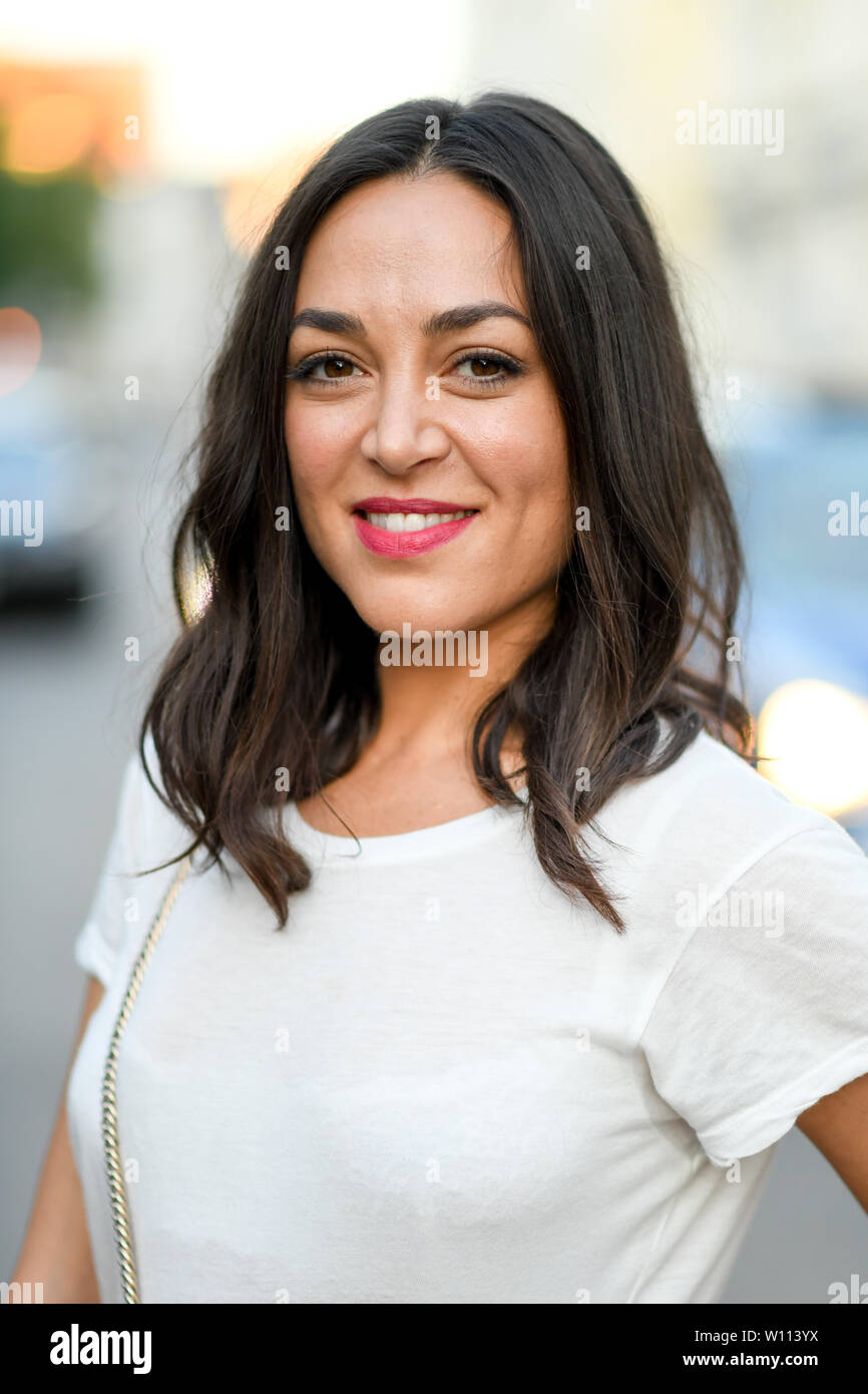Munich, Germany. 28th June, 2019. Mona Pirzad, actress, comes to the restaurant Kaisergarten for ...