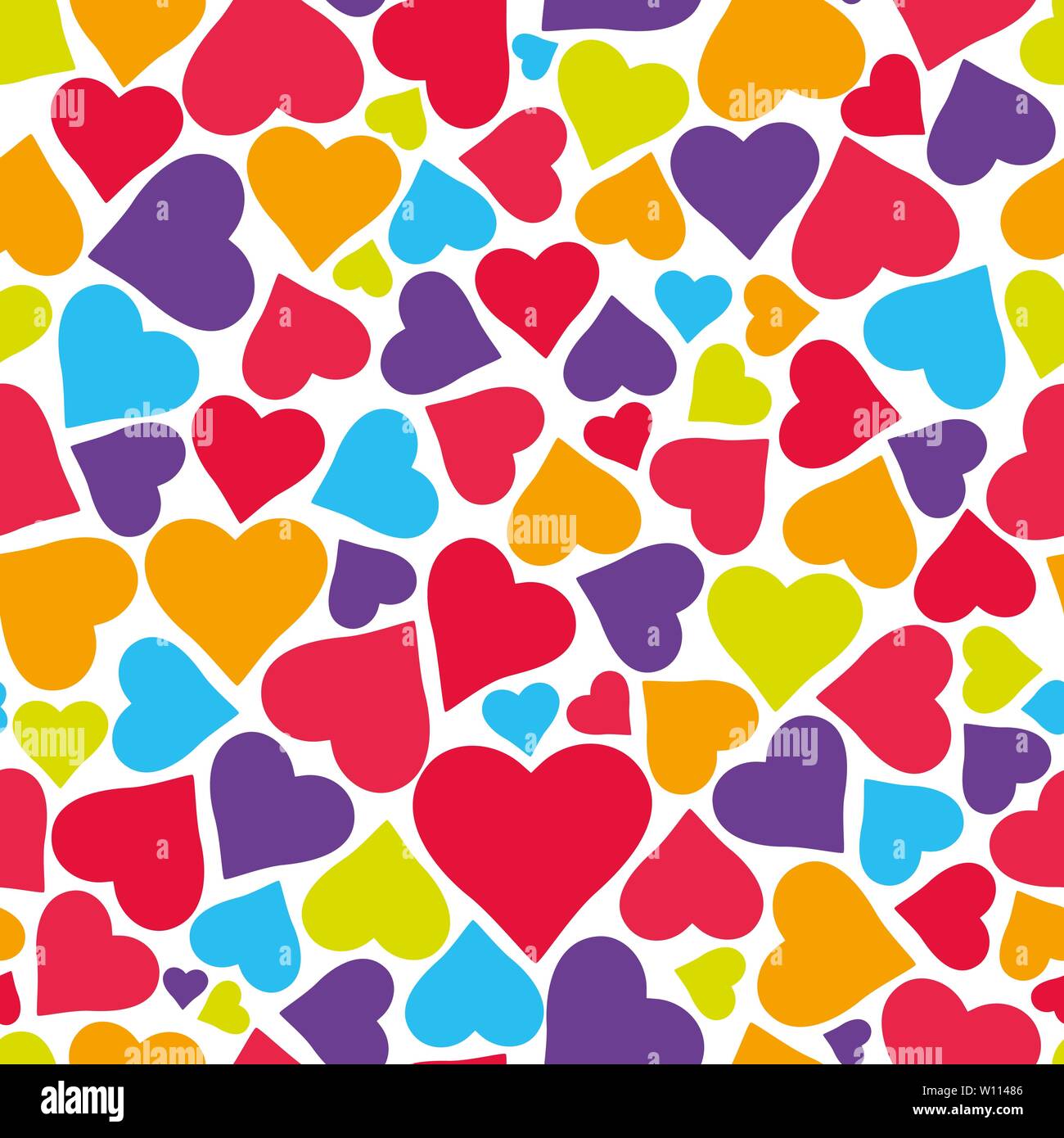 Vector seamless pattern with hearts. Can be used for wallpaper, pattern ...