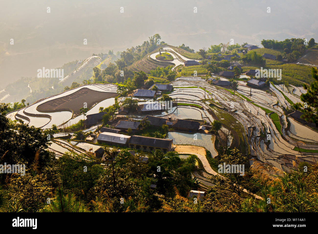 Beauty of terraced fields in Ha Giang, Vietnam in the watering season ...