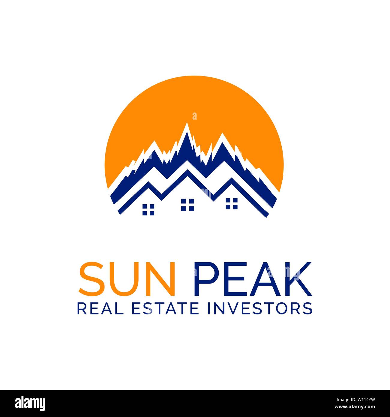 Logo with sun and house. Vector logo, badge Stock Vector Image & Art ...