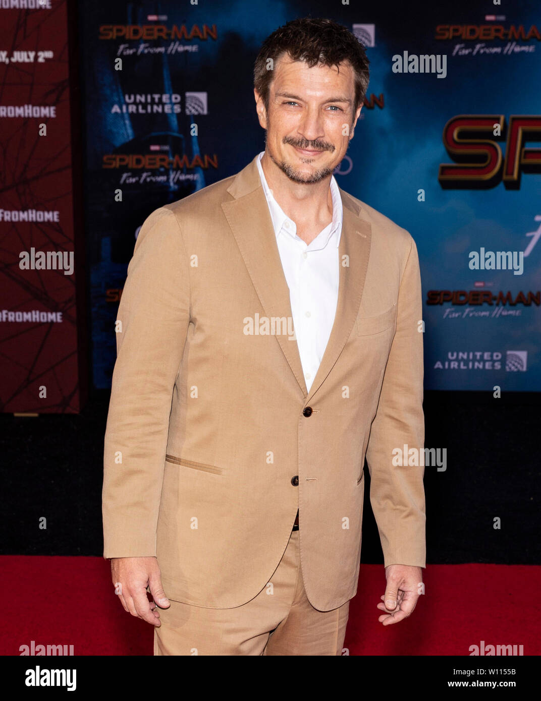 Los Angeles, CA - June 26, 2019: Nathan Fillion attends the premiere of ...