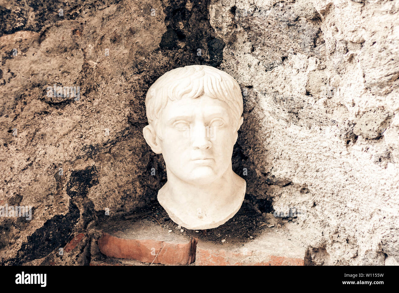 Bust of Octavian August, fragment of a statue in a museum Castello ...