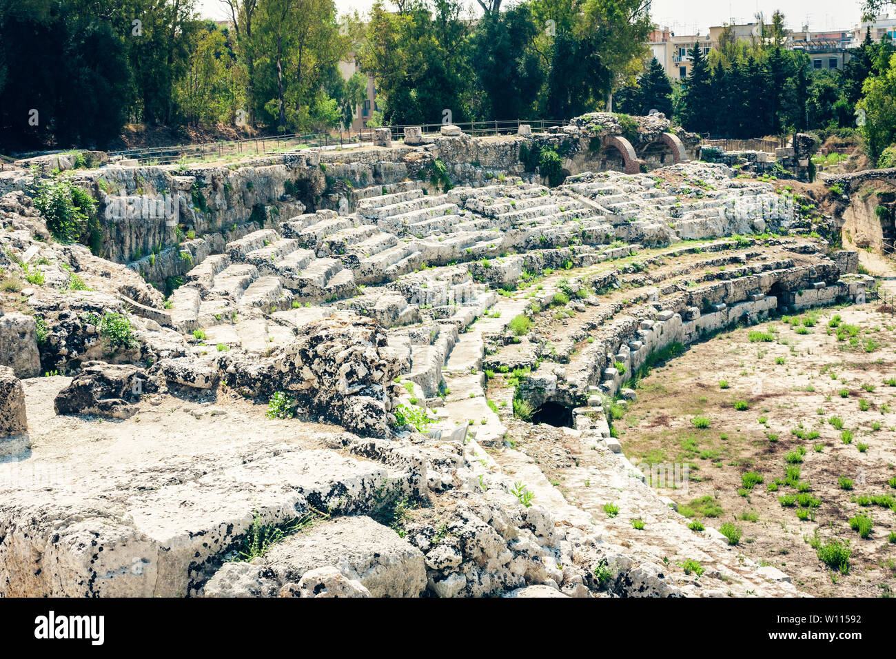 The Roman amphitheater of Syracuse (Siracusa) – ruins in Archeological ...