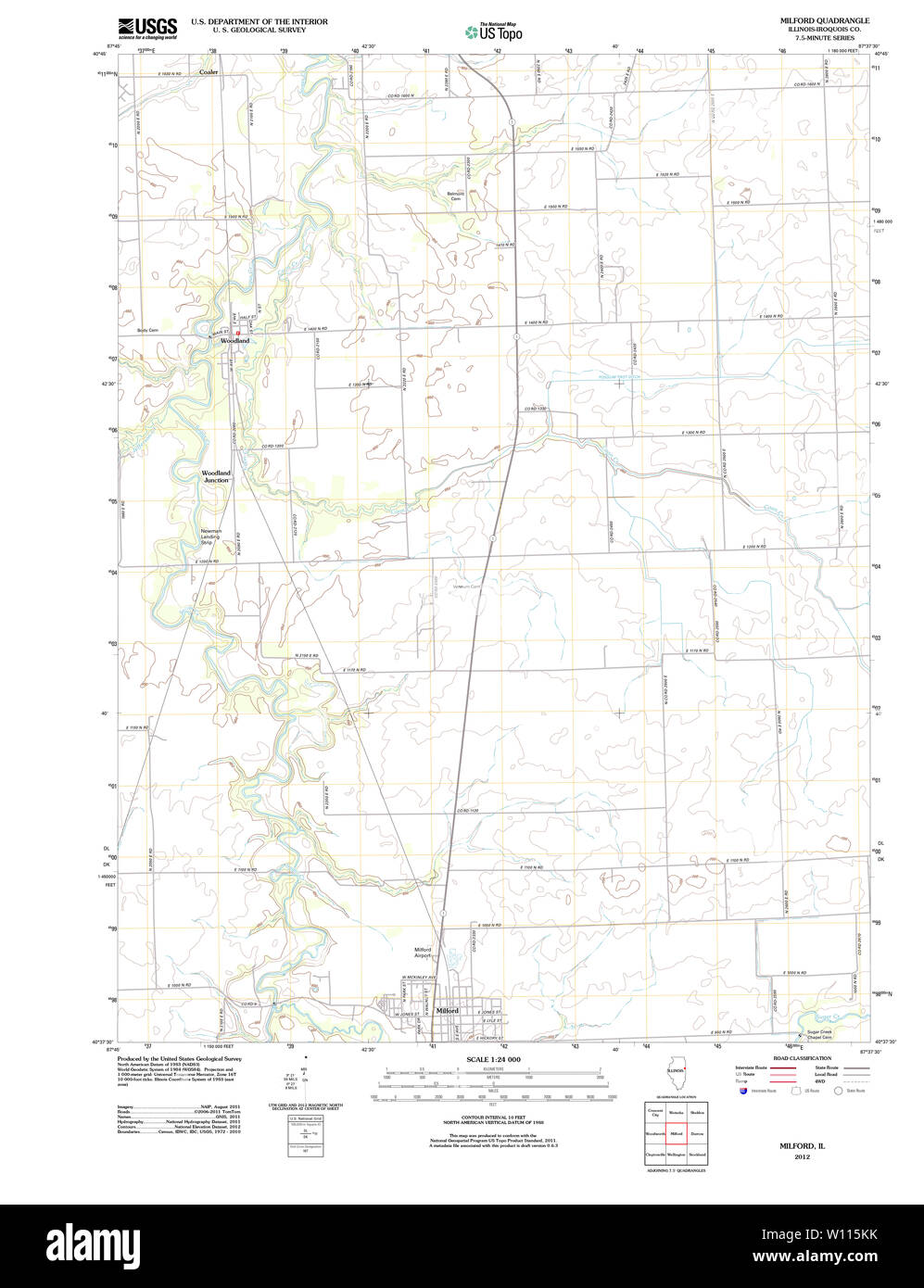 Milford illinois map hi-res stock photography and images - Alamy
