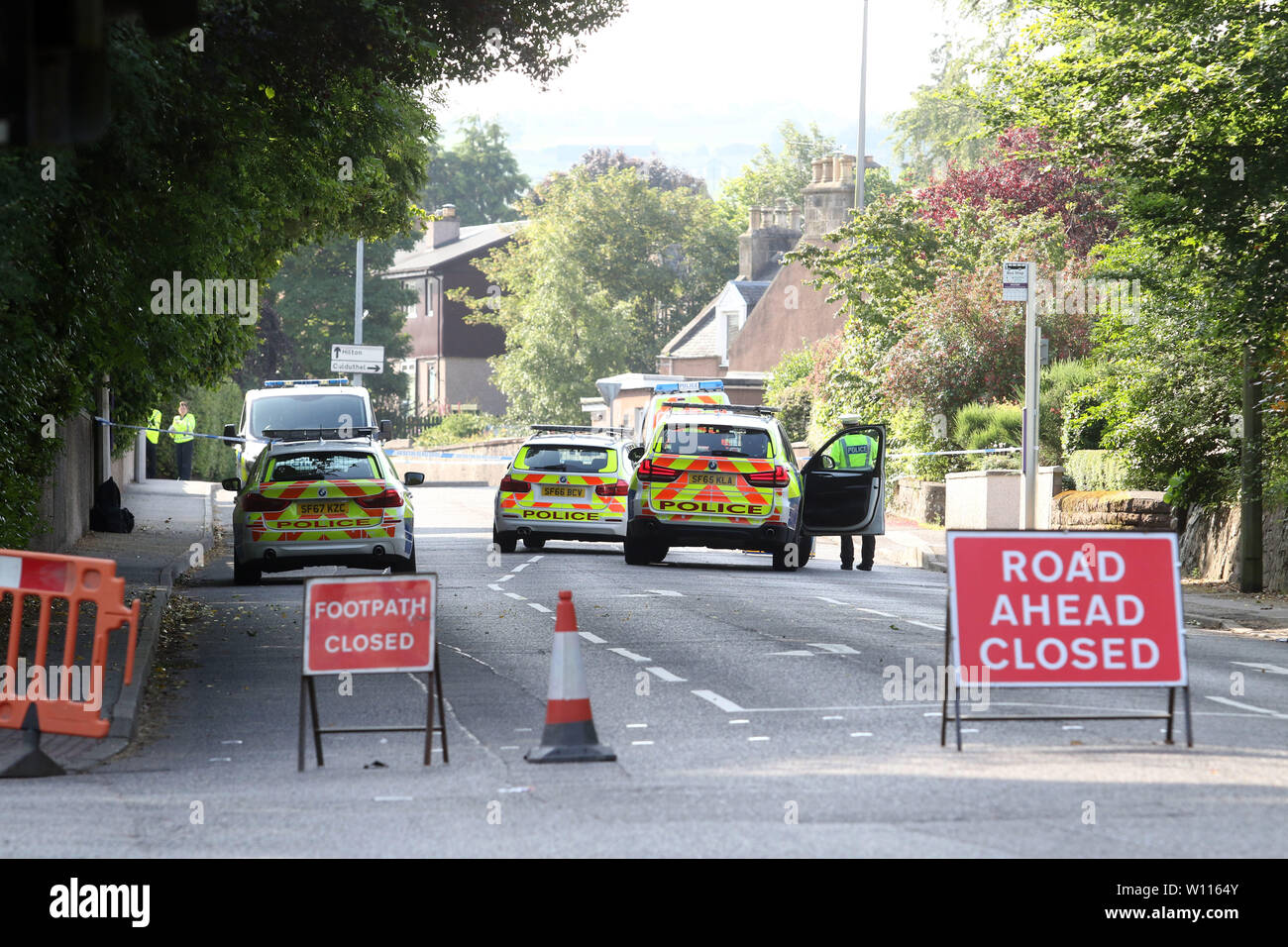 Inverness, UK, 29 June 2019. Scene of a single-vehicle fatal RTC on ...