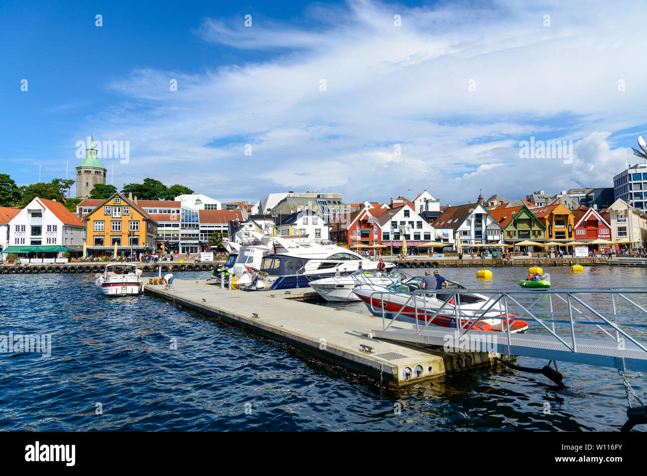 Stavanger, Norway - 25 July 2017: Sightseeing city shopping center ...