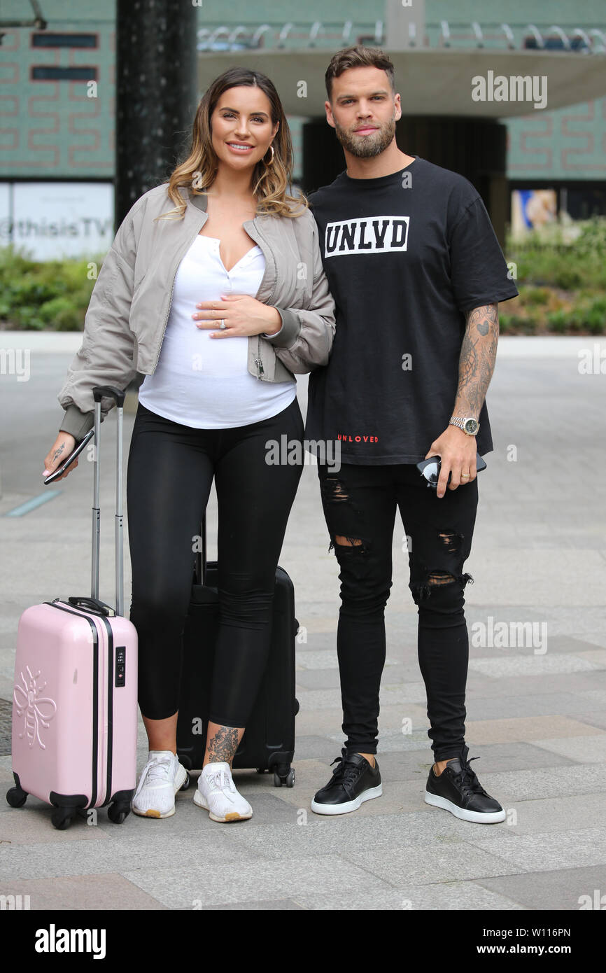 Jess Shears and Dom Lever outside ITV Studios Featuring: Jess Shears ...