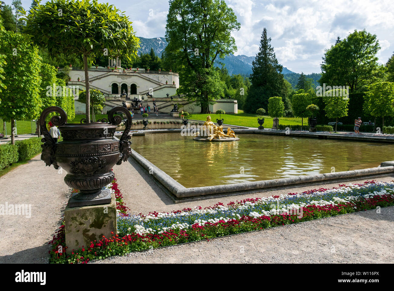 Linderhof Palace gardens in Bavaria, Germay Stock Photo - Alamy