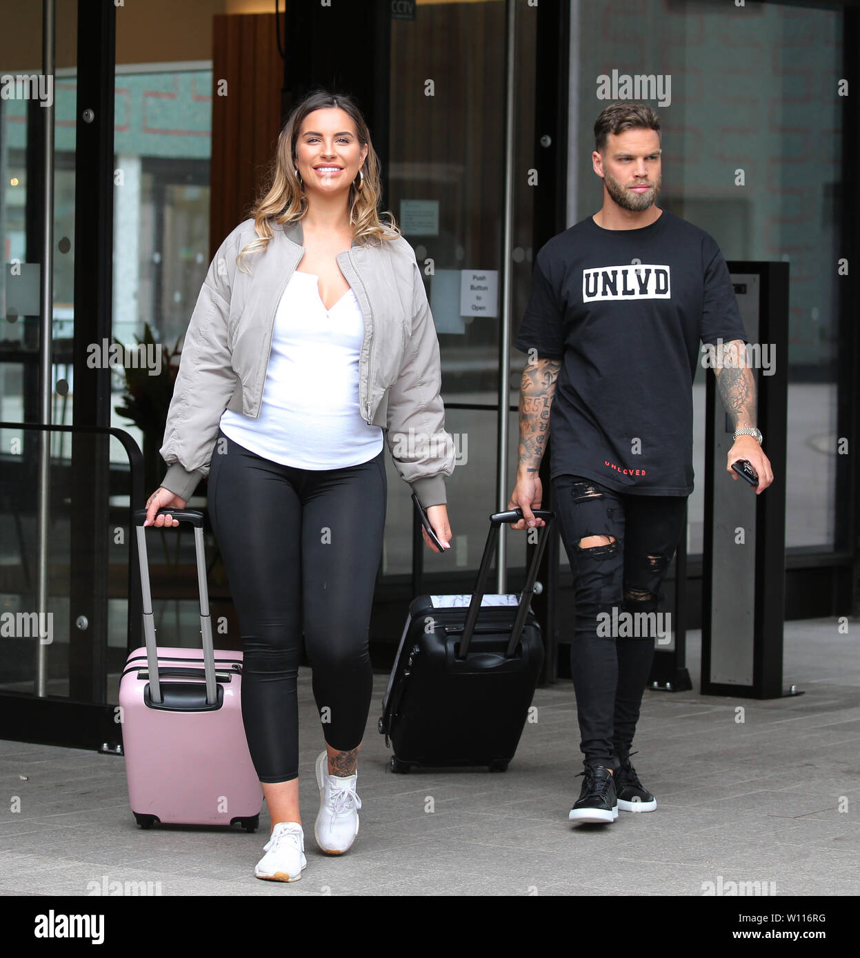 Jess Shears and Dom Lever outside ITV Studios Featuring: Jess Shears ...