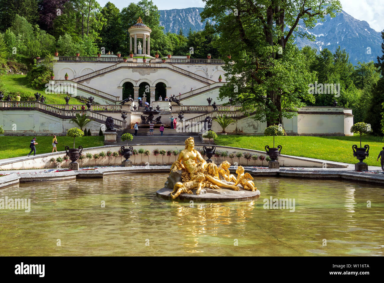Linderhof Palace gardens in Bavaria, Germay Stock Photo - Alamy