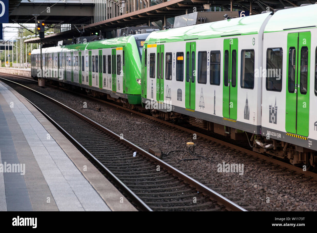 S-Bahn at the airport station Dusseldorf Stock Photo - Alamy