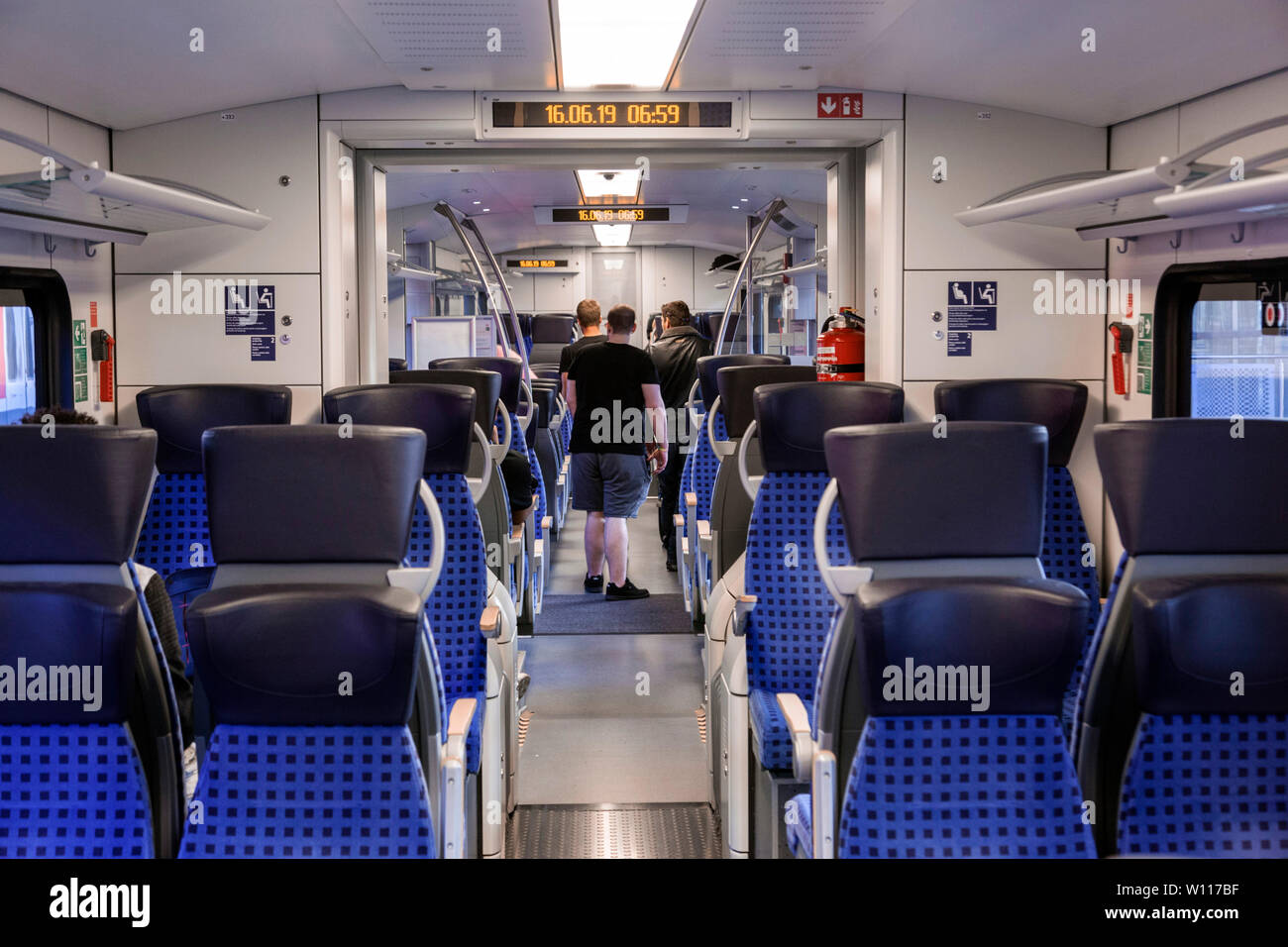 Interior of the Regional Express, a train in public transport Stock ...