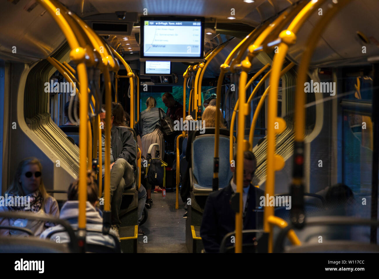 Ride with a bus by night Stock Photo - Alamy