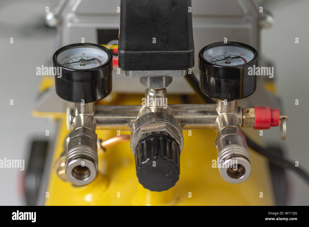 Air Compressor Manometer Measuring Devices Detail Stock Photo - Alamy