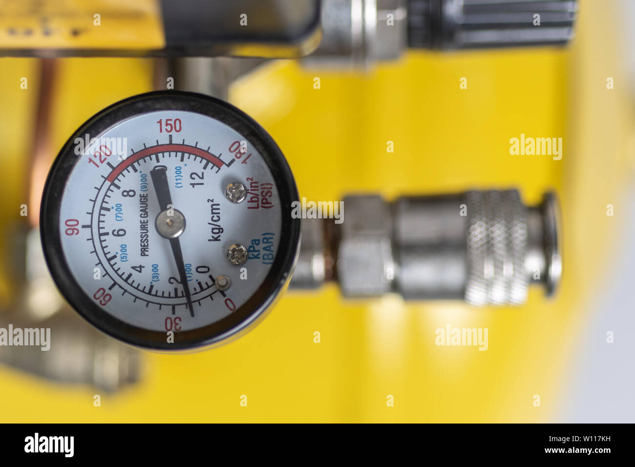 Air Compressor Manometer Measuring Devices Detail Stock Photo - Alamy