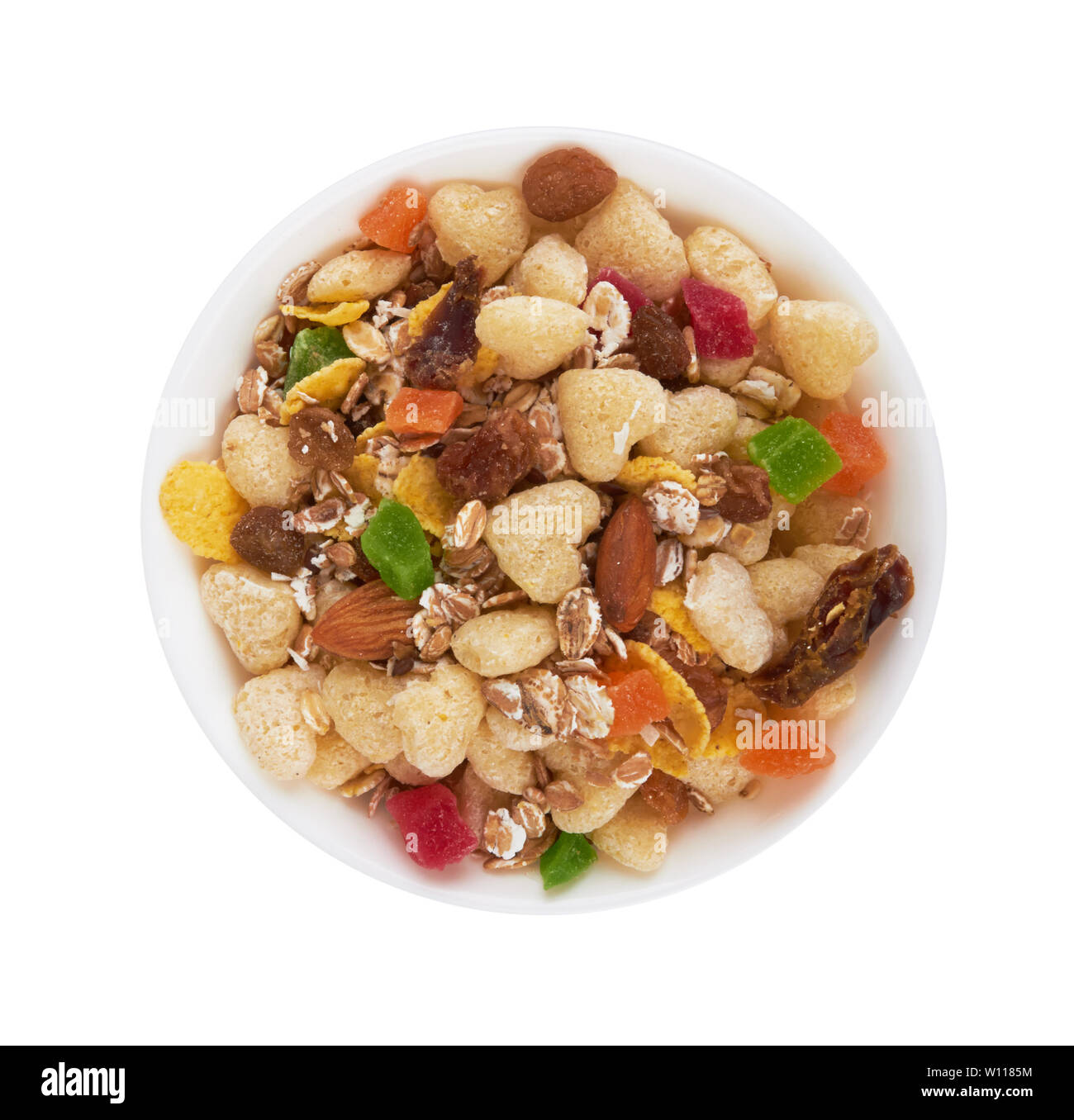 Fruit muesli in bowl Cut Out Stock Images & Pictures - Alamy