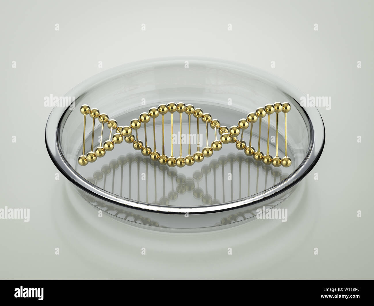3d rendering gold and silver dna helix structure Stock Photo - Alamy