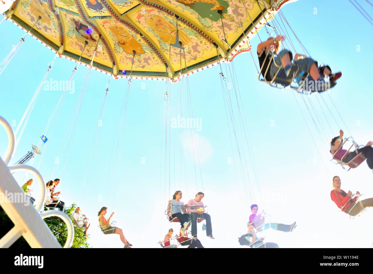 Wave Swinger ride, Liseberg amusement park, Gothenburg, Sweden Stock ...