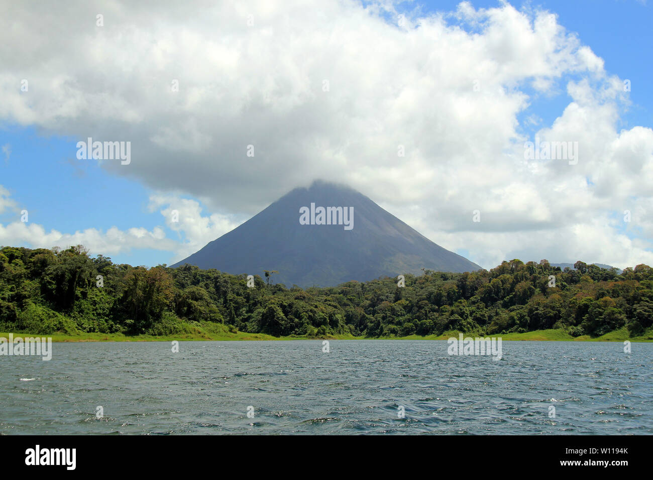 Arenal Volcano Viewed from Arenal Lake. La Fortuna, Costa Rica Stock ...