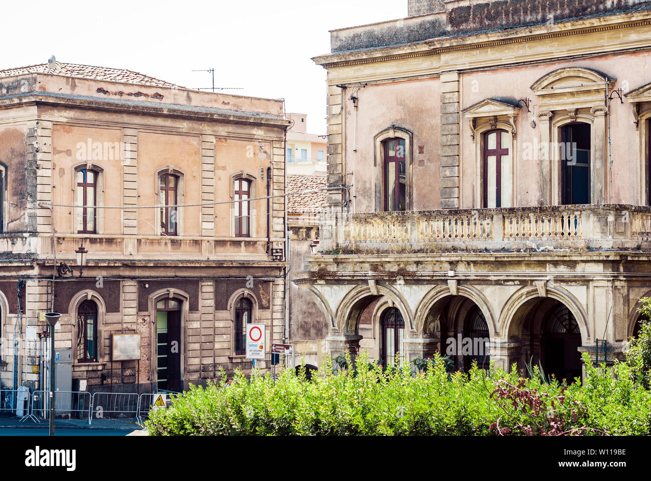 Sicily, beautiful cityscape of Italy, historical street of Catania ...