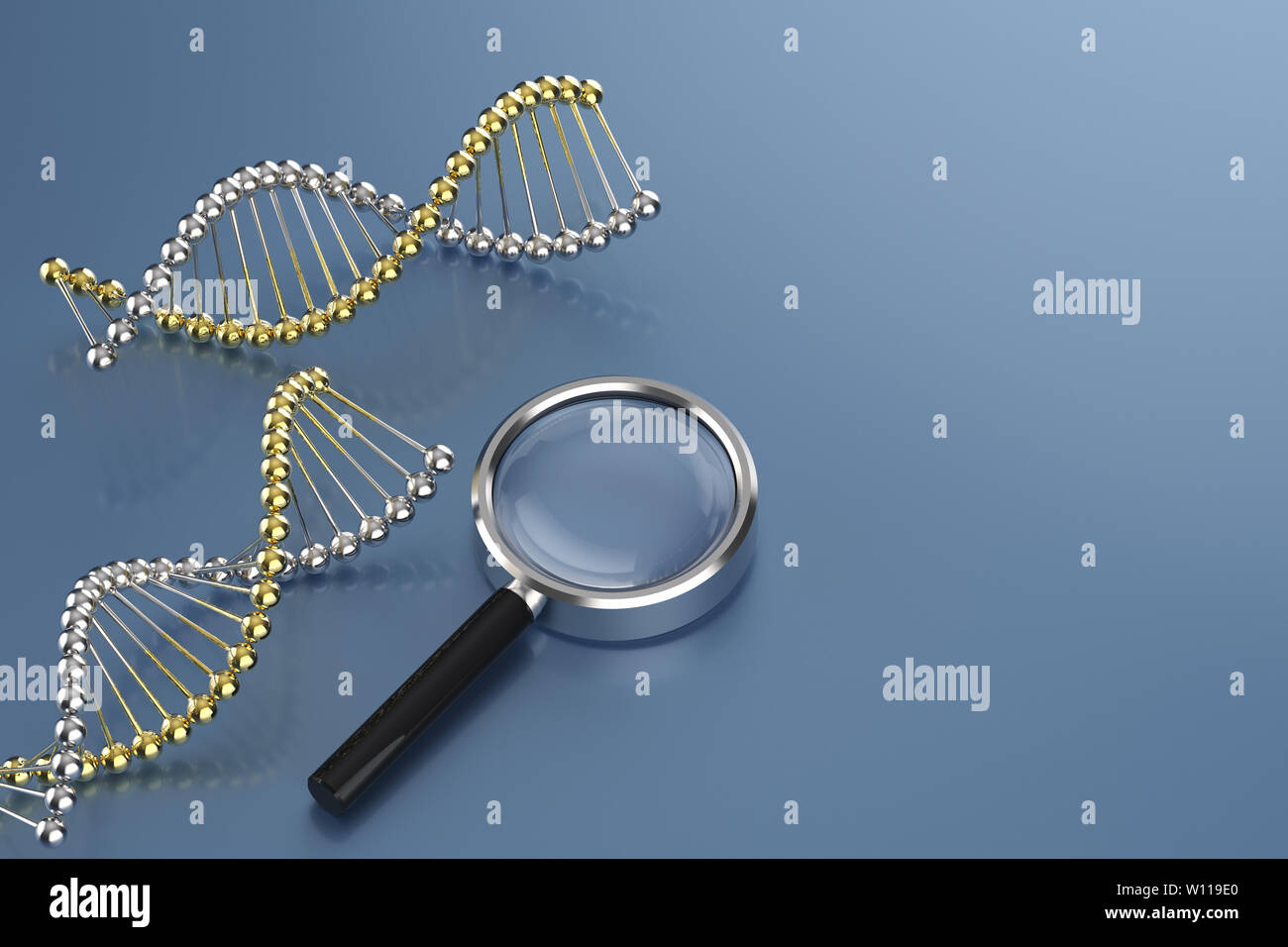 3d rendering manifying glass with dna helix Stock Photo - Alamy