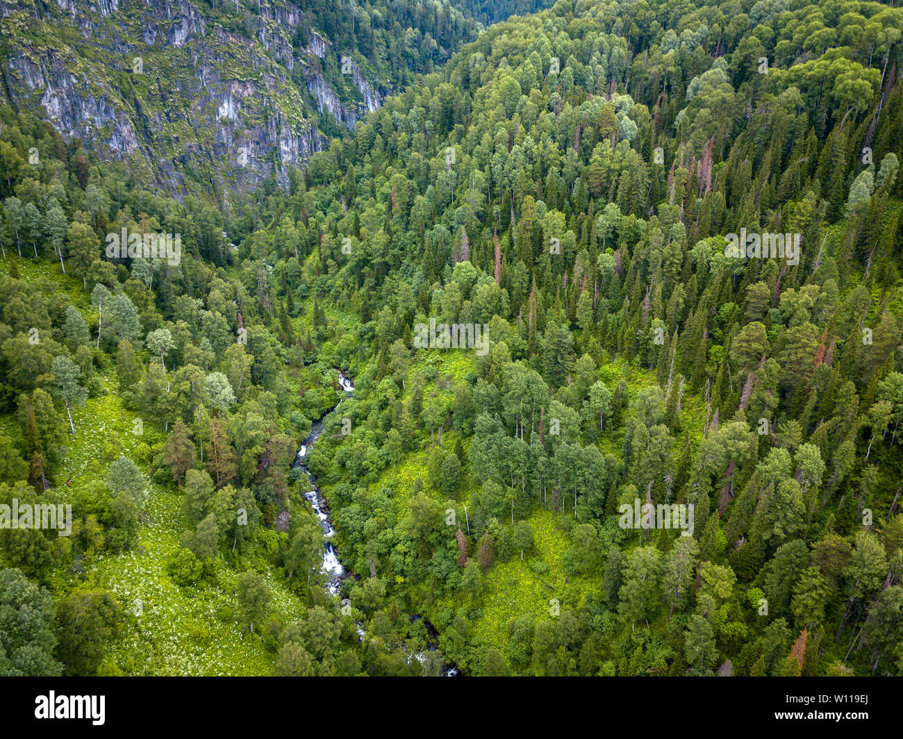 Aerial small valley between hills hi-res stock photography and images ...