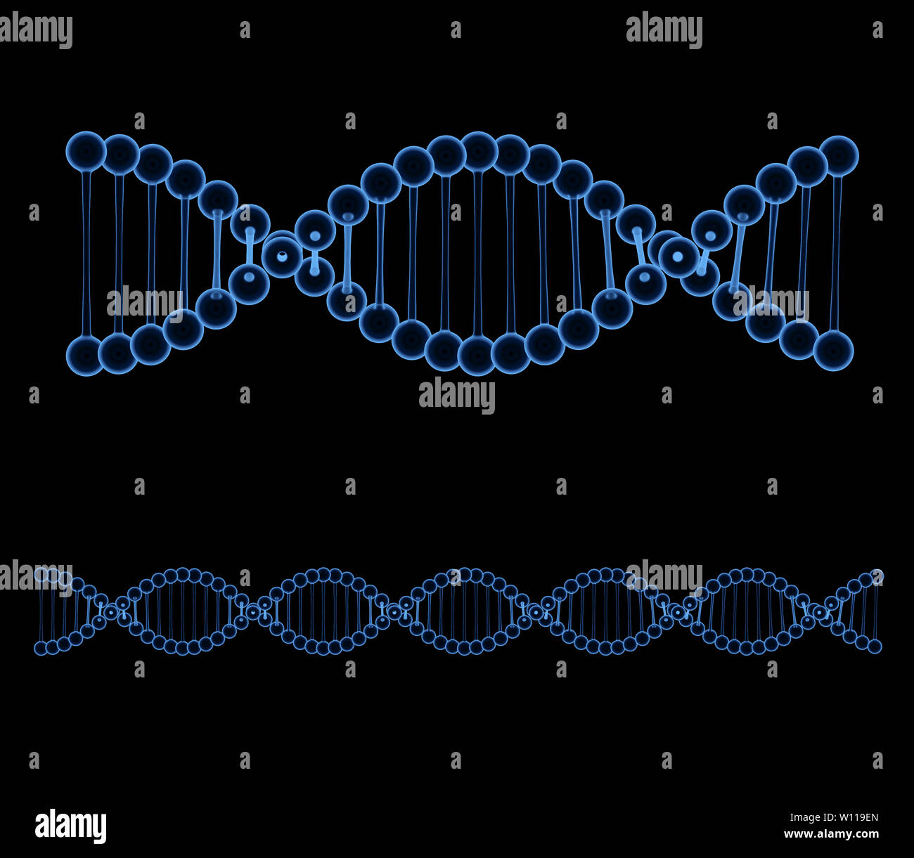 3d rendering x-ray dna helix structure isolated on black Stock Photo ...
