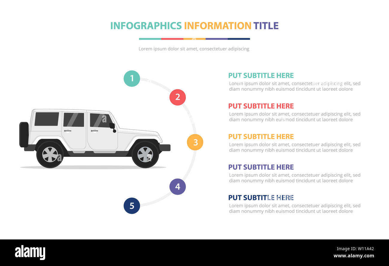 suv modern infographic template concept with five points list and ...
